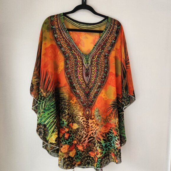 Janice Apparel | Swim | Nwt Janice Apparel Sheer Kaftan Poncho Swim ...